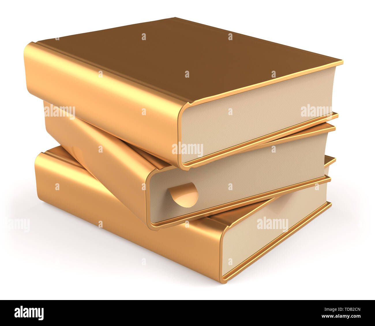 Books textbook stack golden three 3 blank yellow gold and bookmark ...