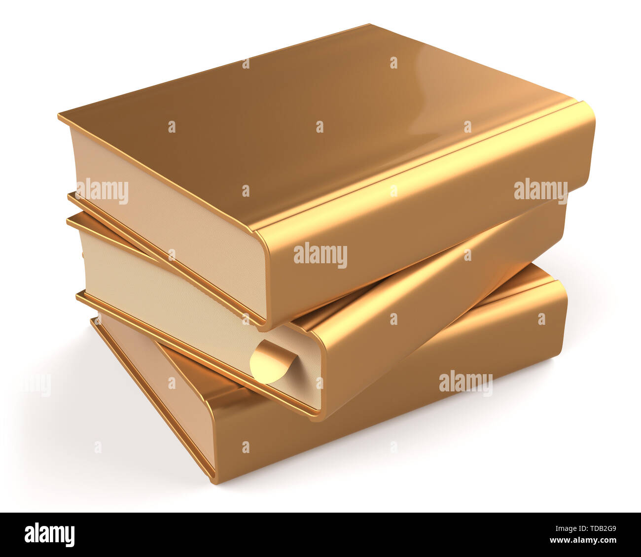 Books gold blank yellow golden textbooks stack and bookmark. School ...