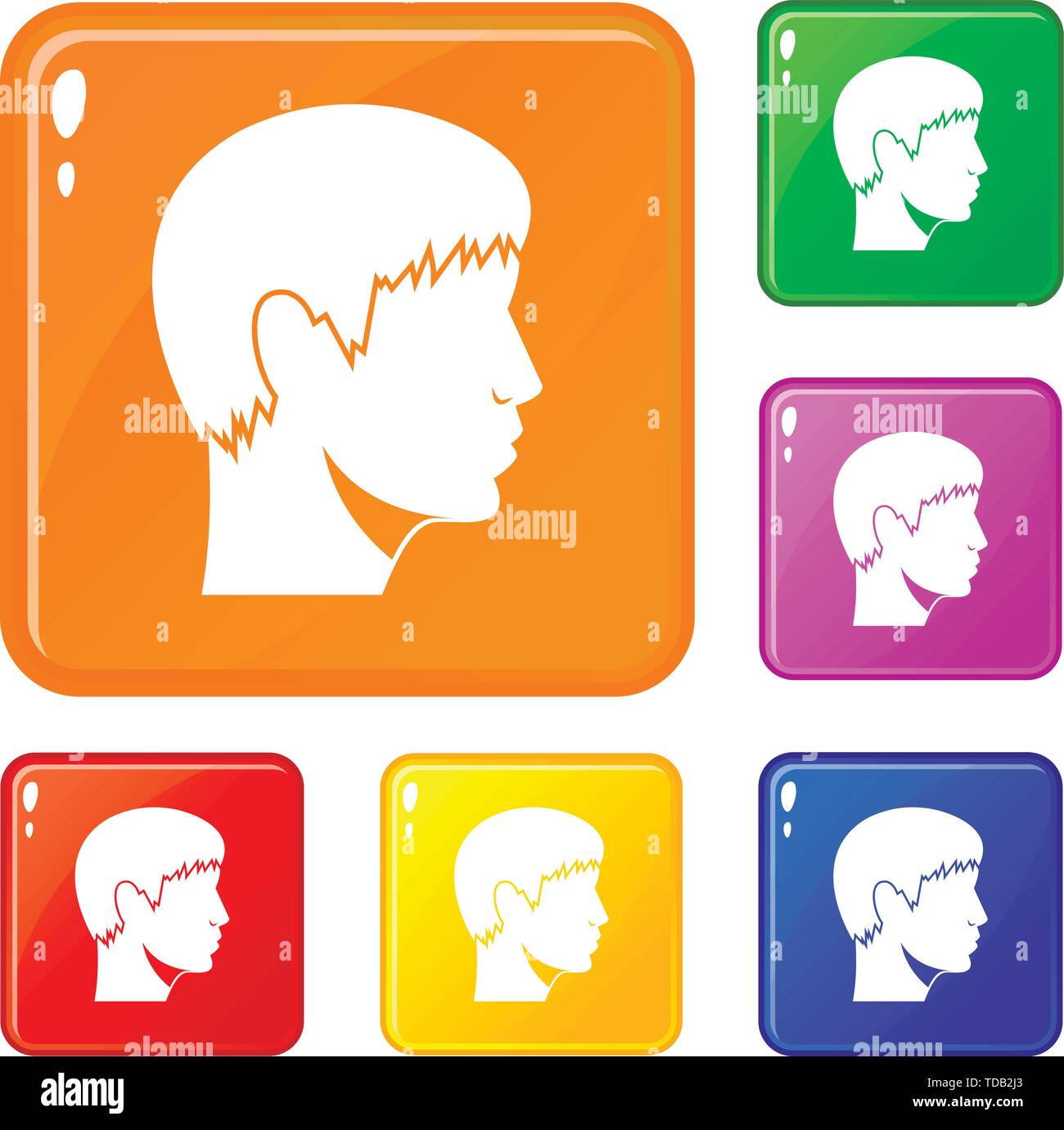 Man head icons set vector color Stock Vector Image & Art - Alamy
