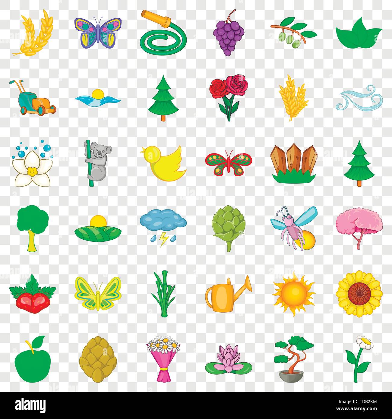 Flower icons set, cartoon style Stock Vector Image & Art - Alamy