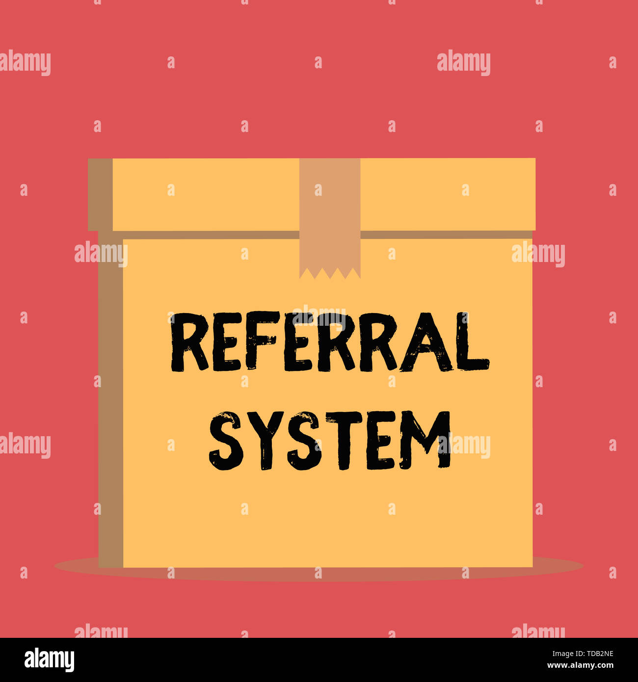 Handwriting text Referral System. Conceptual photo sending own patient ...