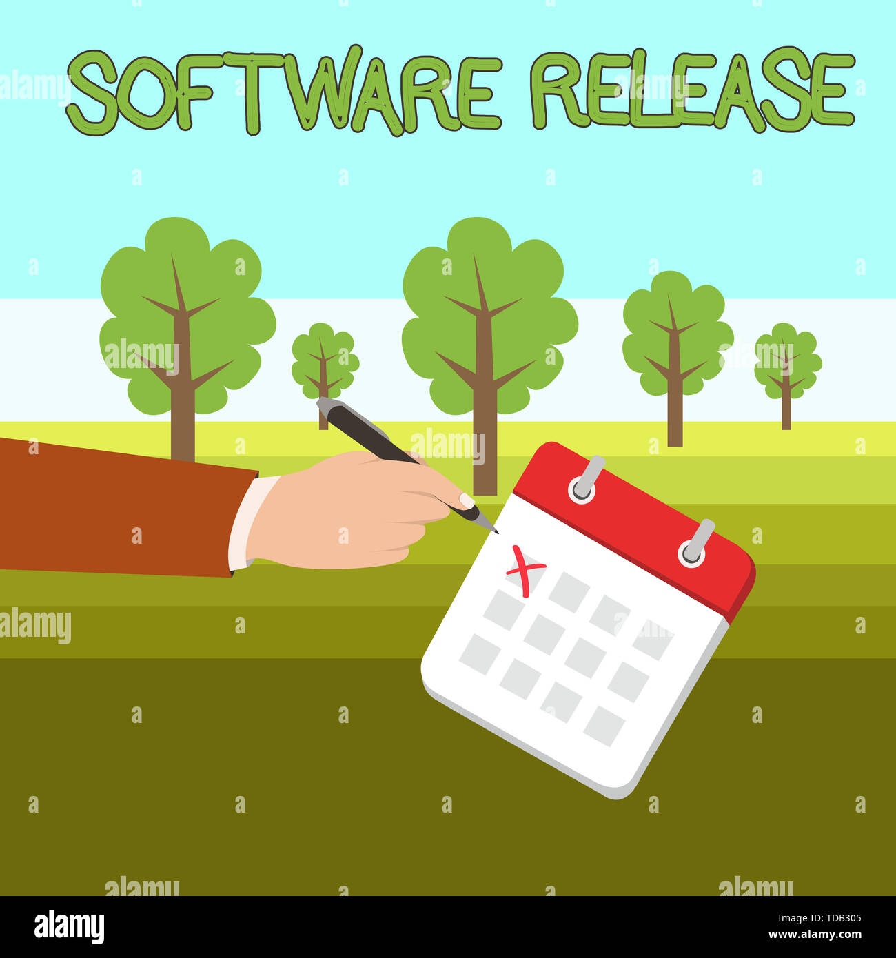 Word writing text Software Release. Business photo showcasing sum of ...