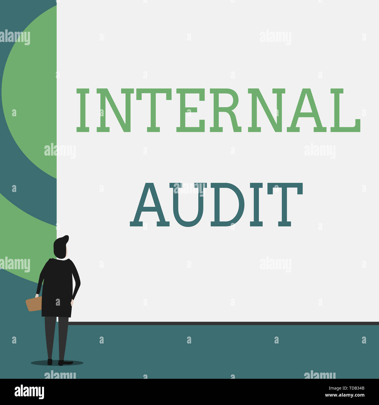 Text sign showing Internal Audit. Business photo showcasing Evaluates ...