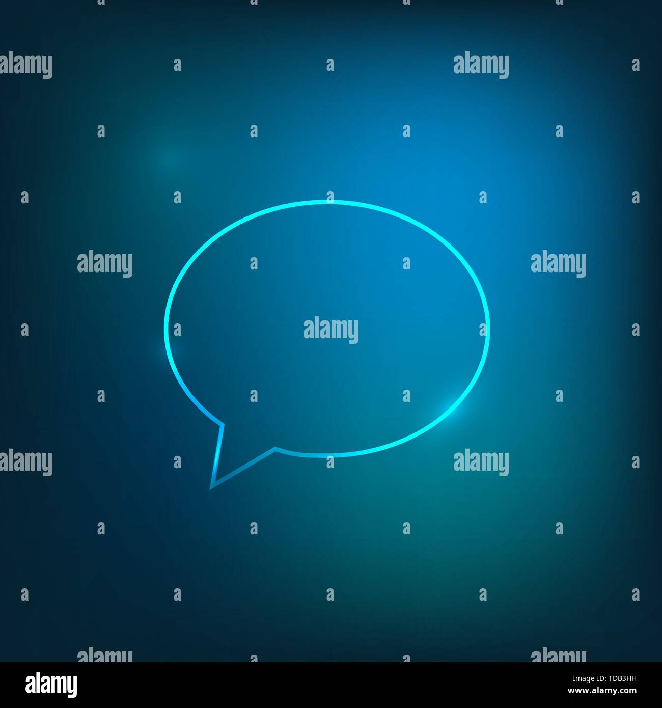 Speech bubble neon light style. Vector Stock Vector Image & Art - Alamy