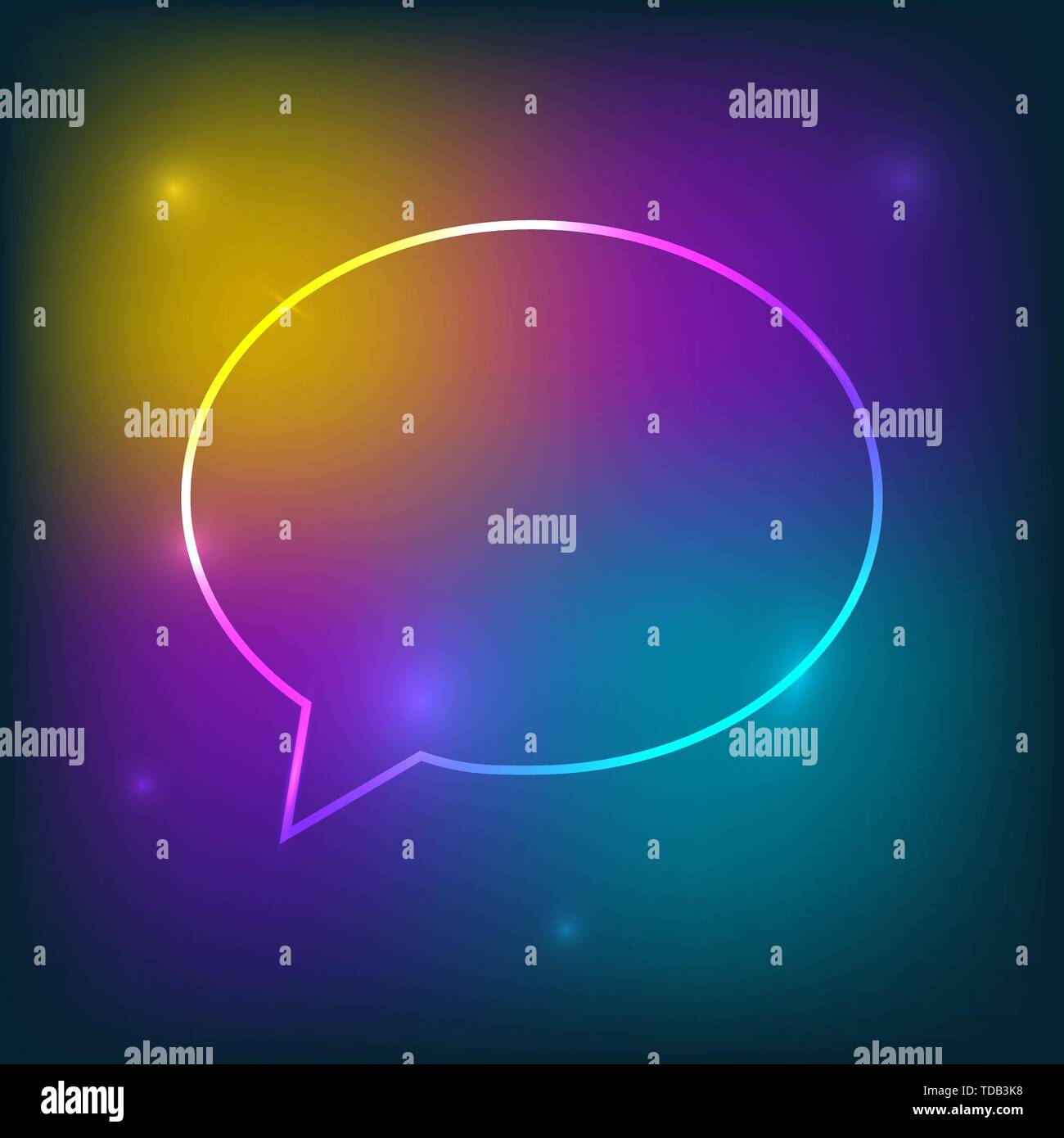 Speech bubble neon light style. Vector Stock Vector Image & Art - Alamy