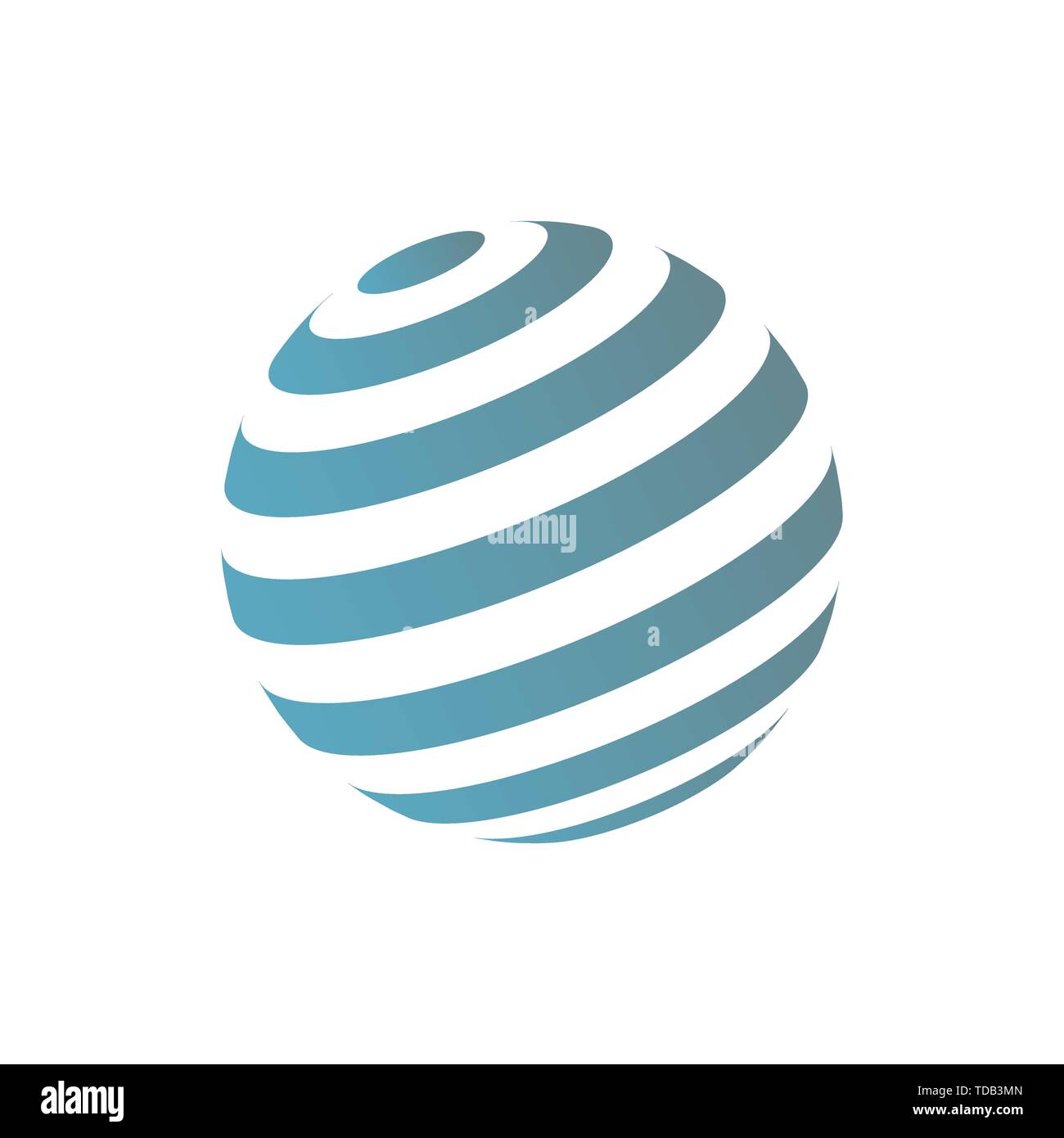 Striped 3d shape sphere globe logo. vector Stock Vector Image & Art - Alamy