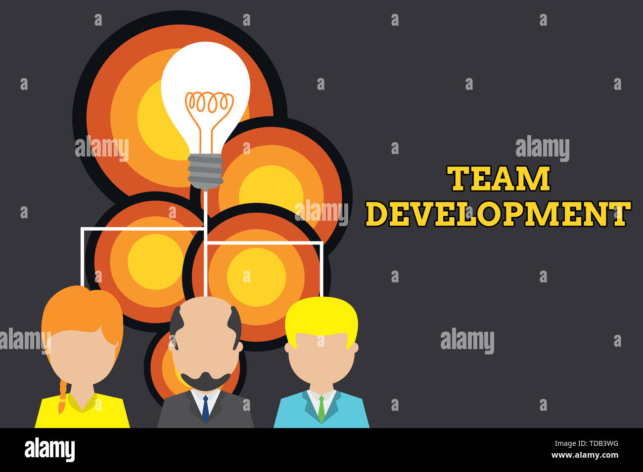 Conceptual hand writing showing Team Development. Concept meaning learn why and how small groups ...