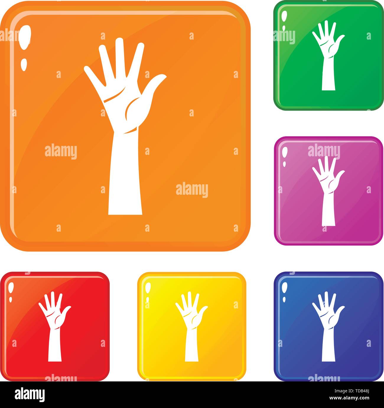 Hand icons set vector color Stock Vector Image & Art - Alamy