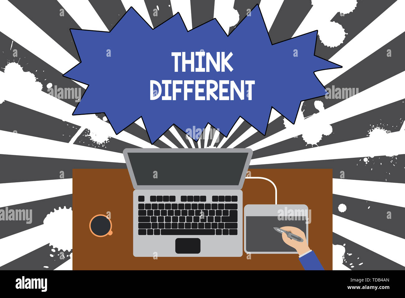 Handwriting text writing Think Different. Conceptual photo be unique ...