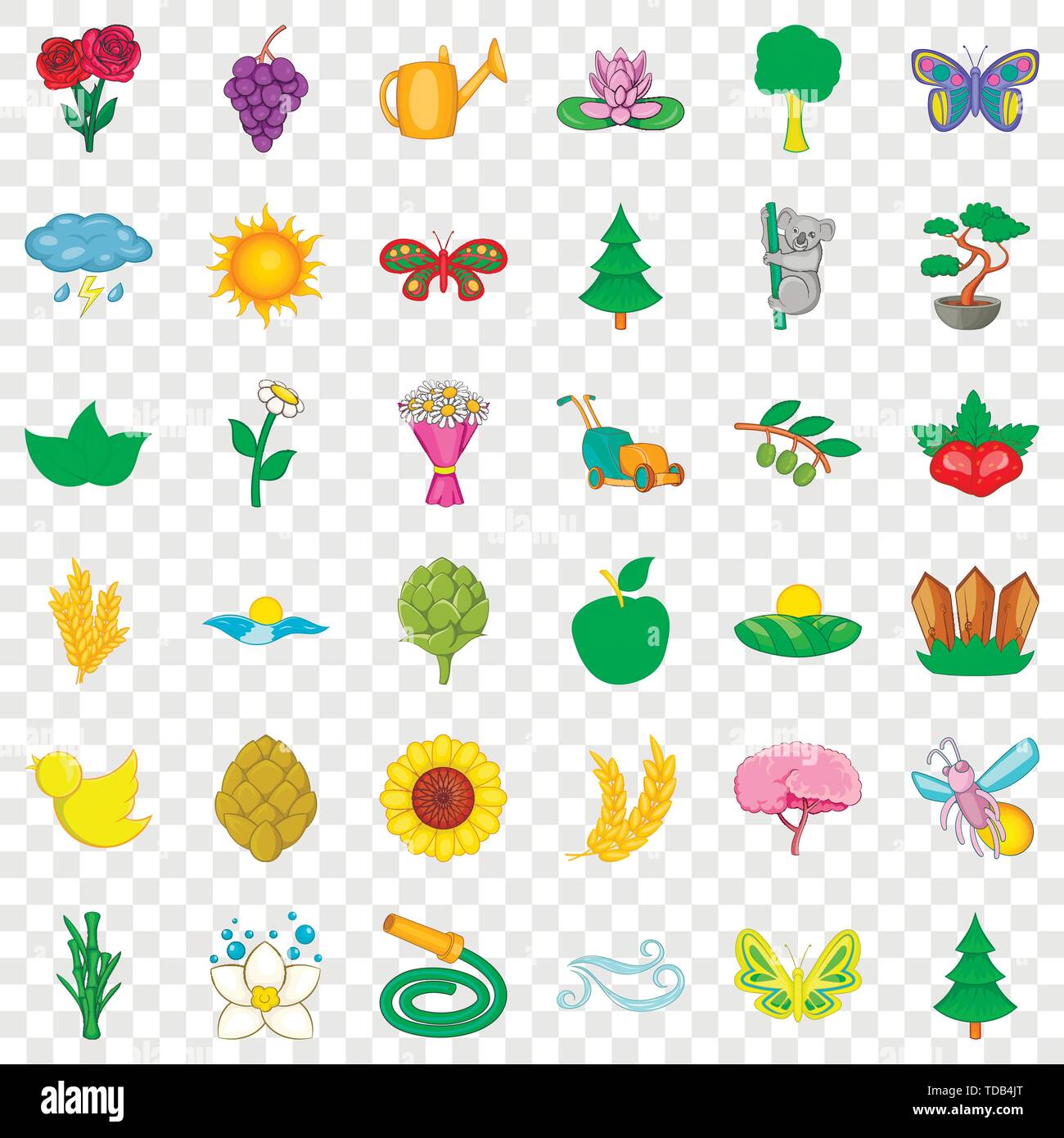 Sunflower icons set, cartoon style Stock Vector Image & Art - Alamy