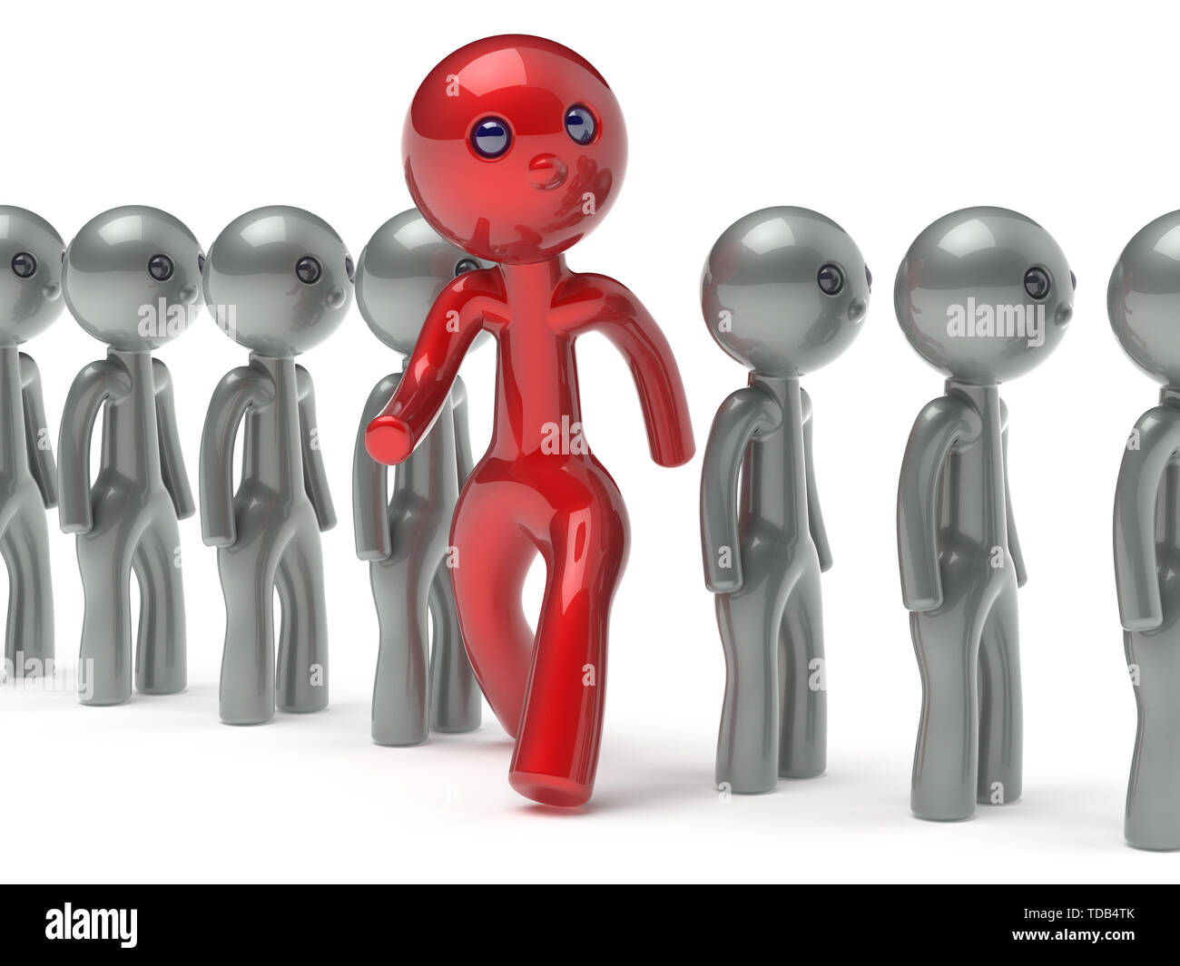 Different people man character individuality red stand out from the ...