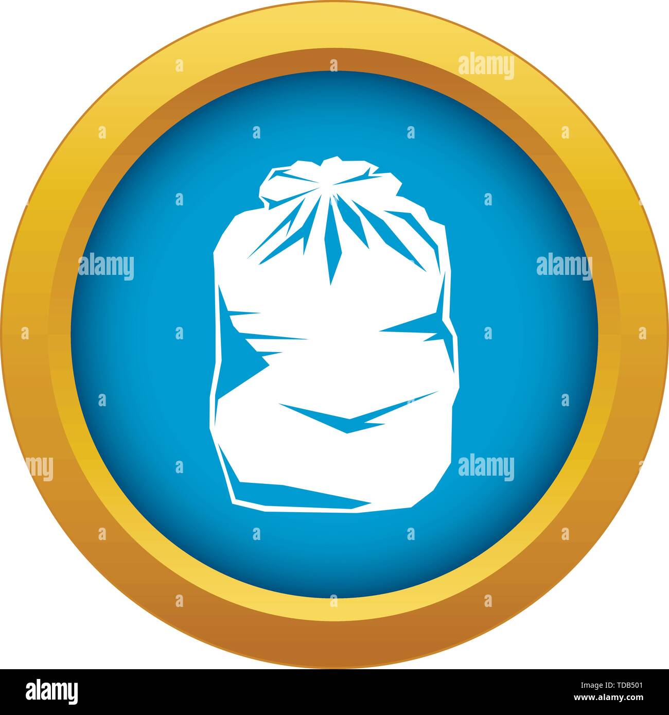 Black trash bag icon blue vector isolated Stock Vector Image & Art - Alamy
