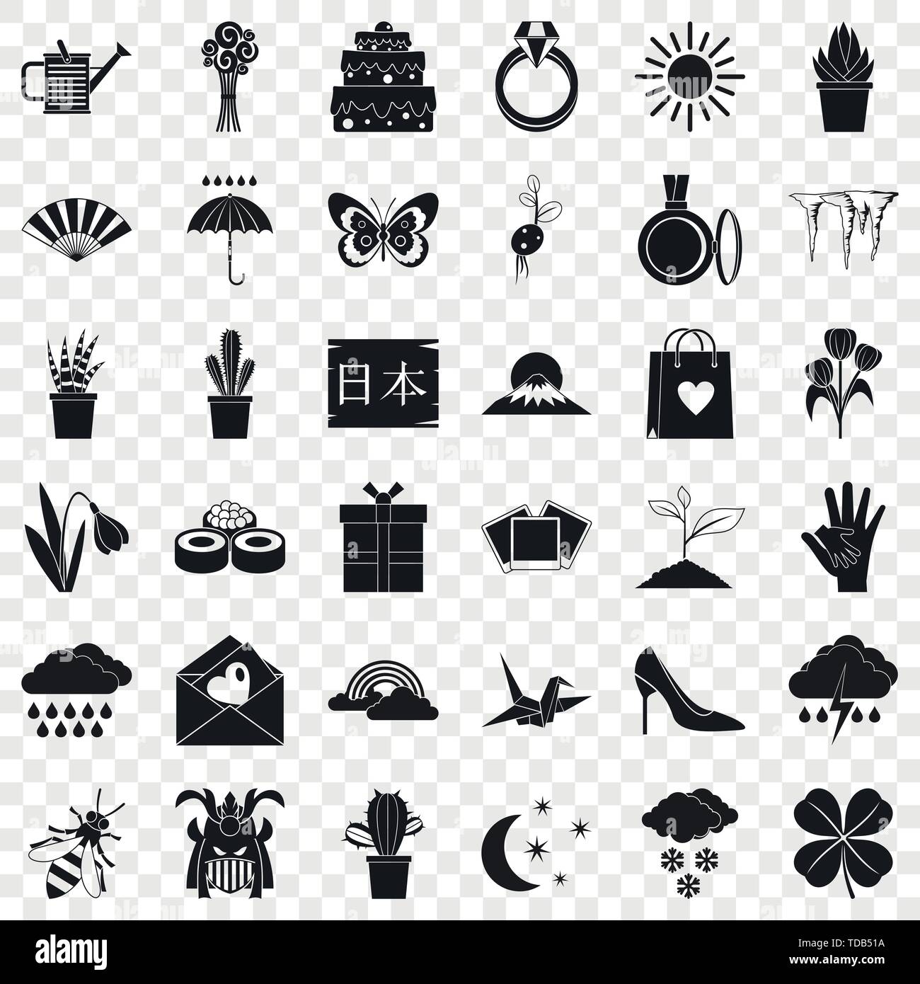 Flower icons set, simle style Stock Vector Image & Art - Alamy