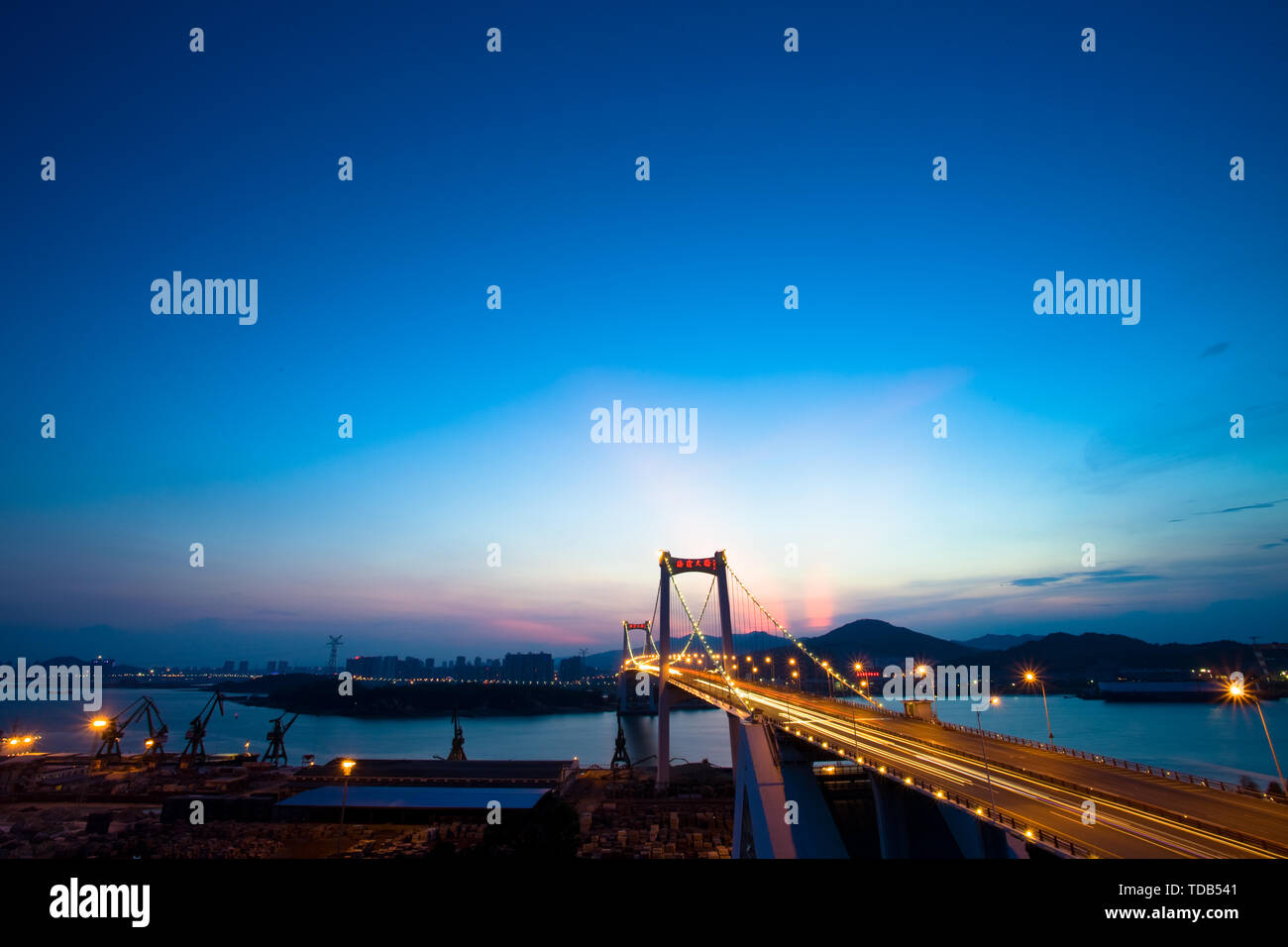 Bridge at night Stock Photo - Alamy