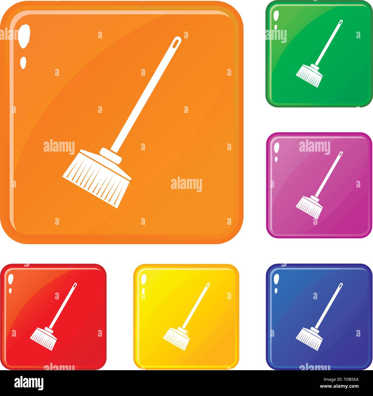Broom icons set vector color Stock Vector Image & Art - Alamy
