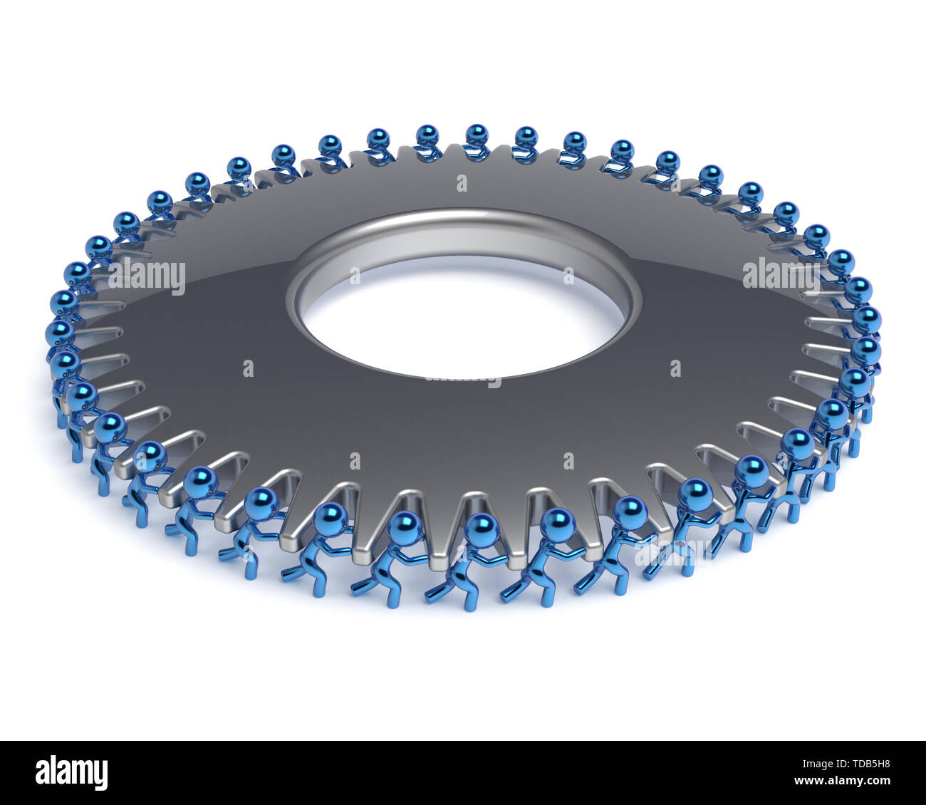 Business process men teamwork team work hard job partnership turning ...