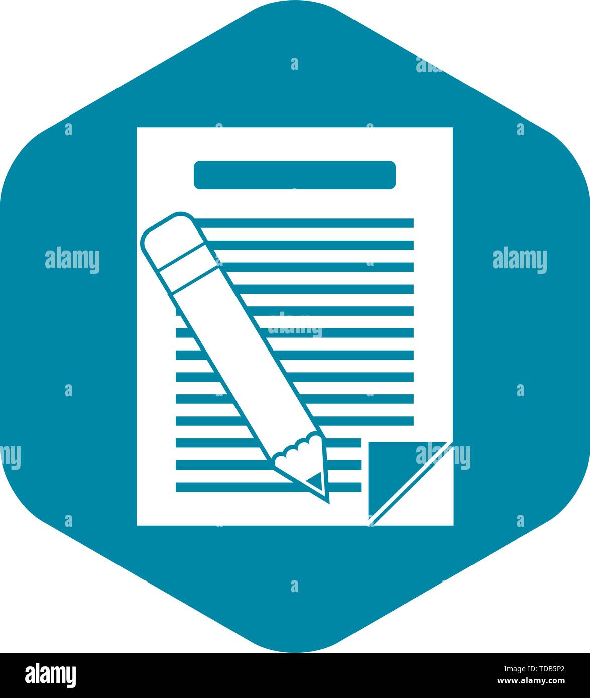 Paper and pencil icon, simple style Stock Vector Image & Art - Alamy