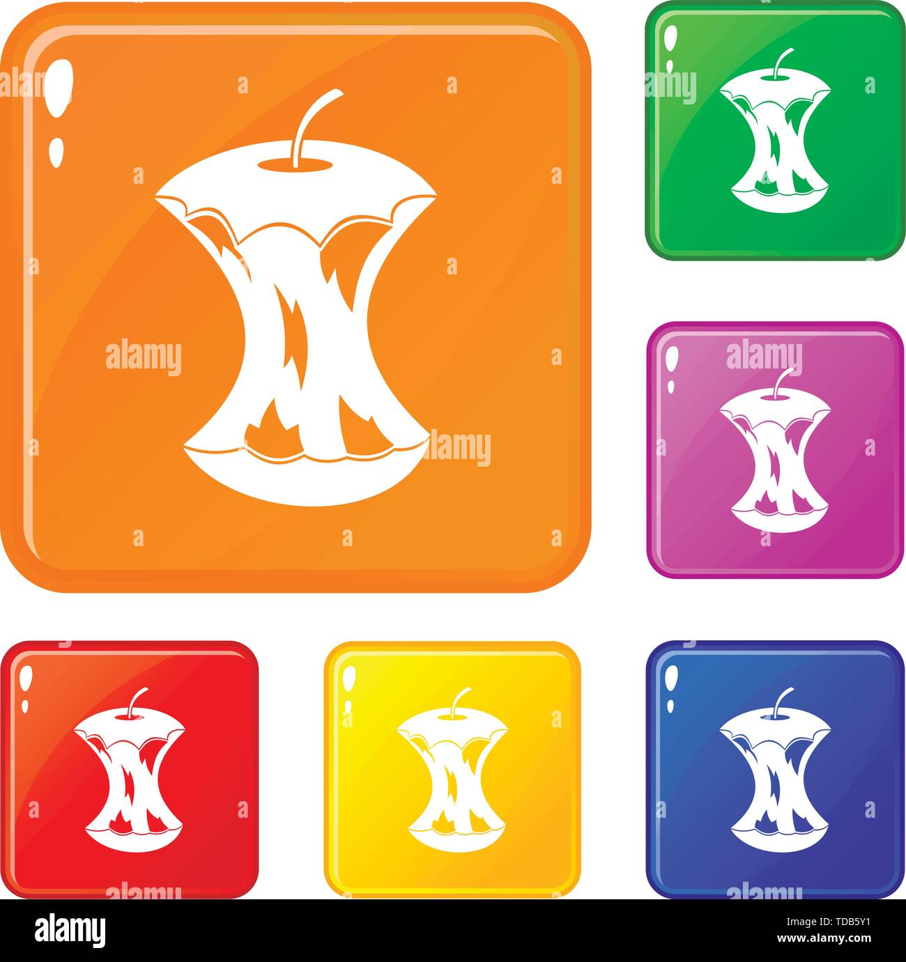 Apple core icons set vector color Stock Vector Image & Art - Alamy