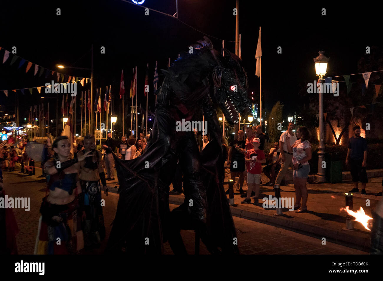 Annual festival of Medieval cultures of Europe. The procession of the ...