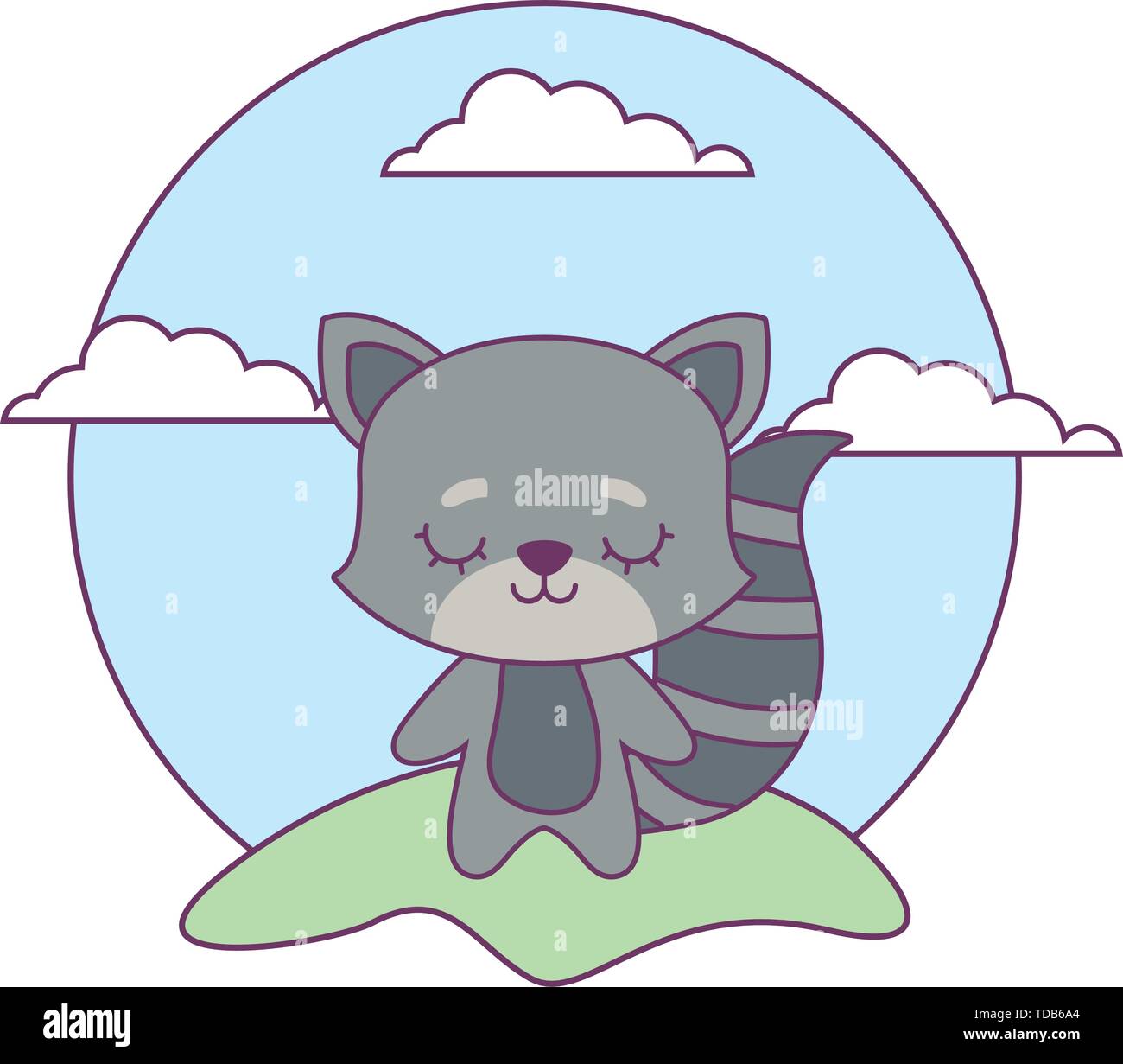 cute cat animal in landscape vector illustration design Stock Vector ...