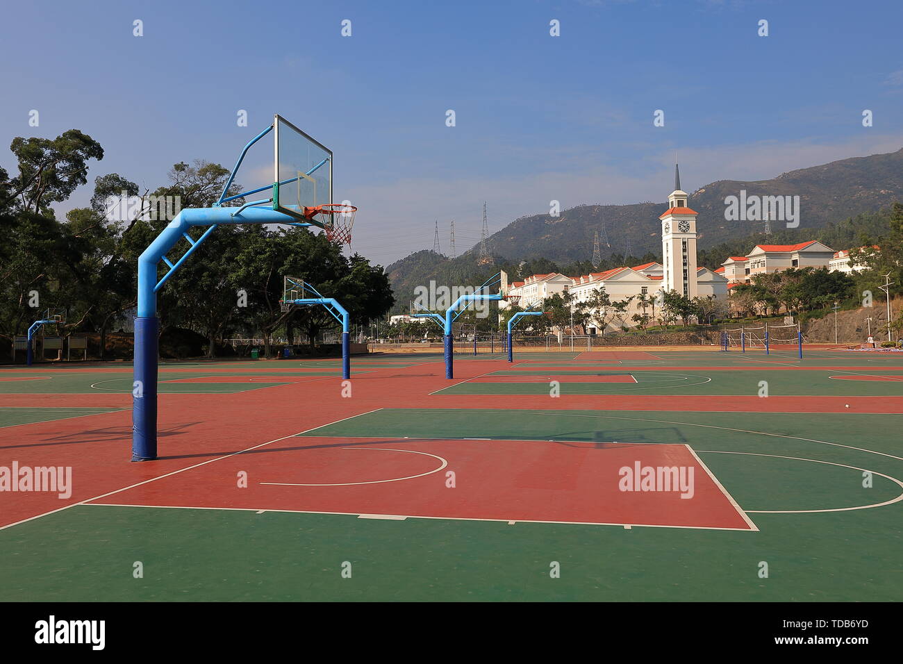 Basketball court, plastic court Stock Photo - Alamy