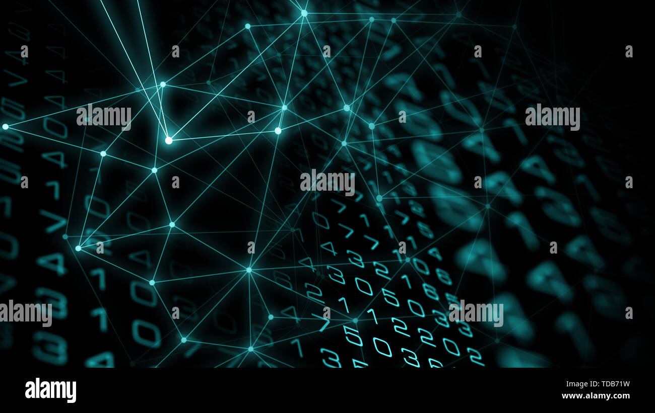 Triangles lines cyber attack numbers Stock Photo - Alamy