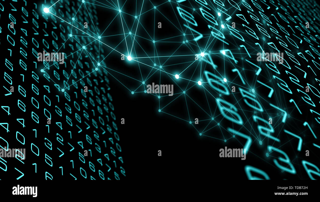 Machine learning innovation concept, cyber numbers transformation Stock ...