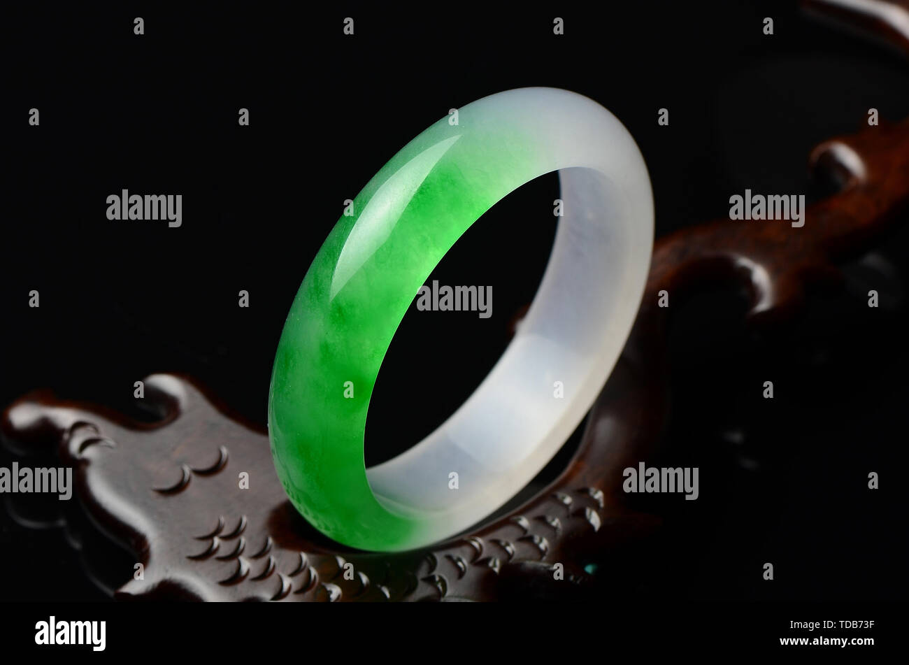 Still life picture of jade bracelet Stock Photo - Alamy