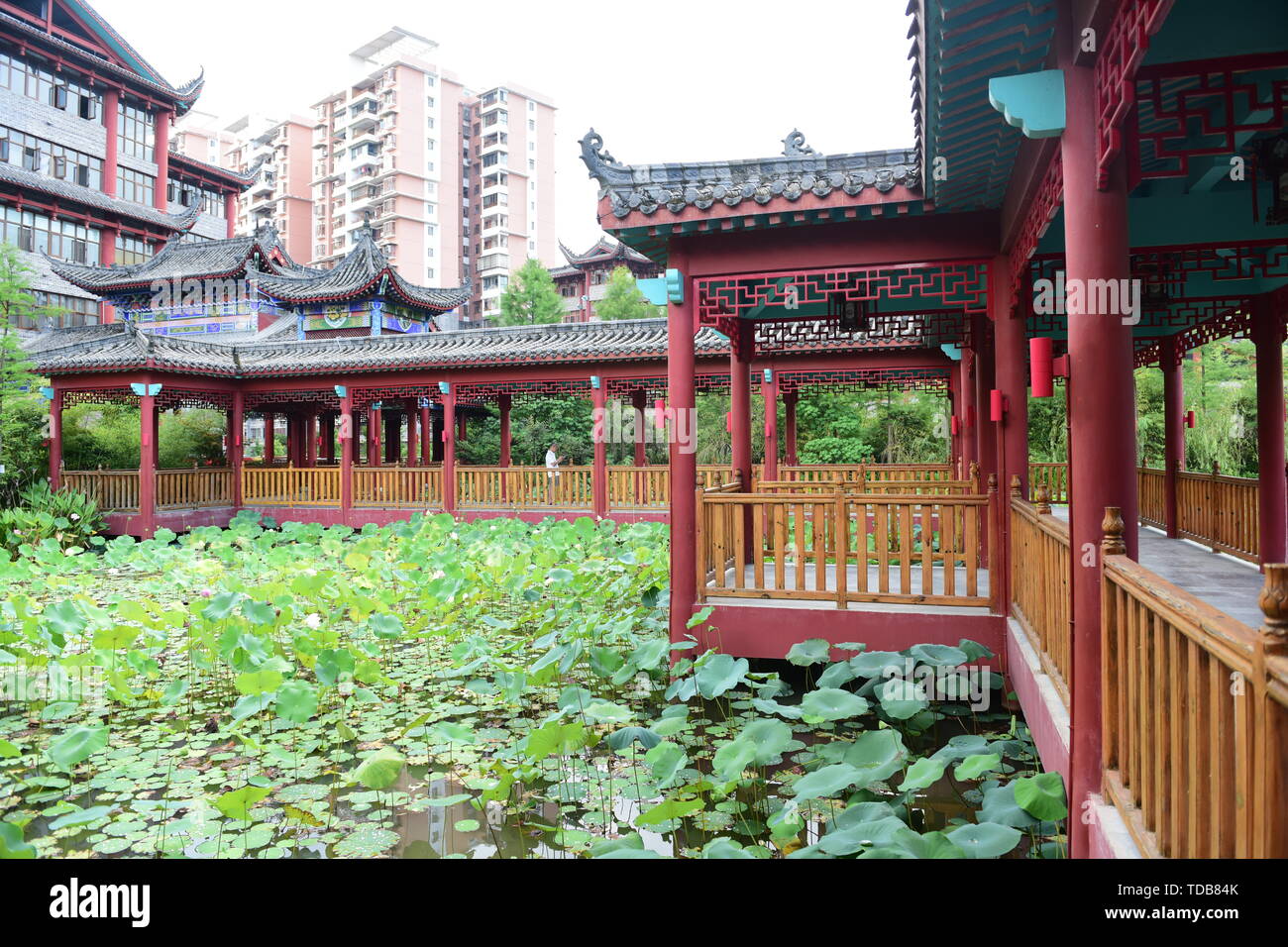 Antique architecture and lotus pavilion lotus Stock Photo - Alamy
