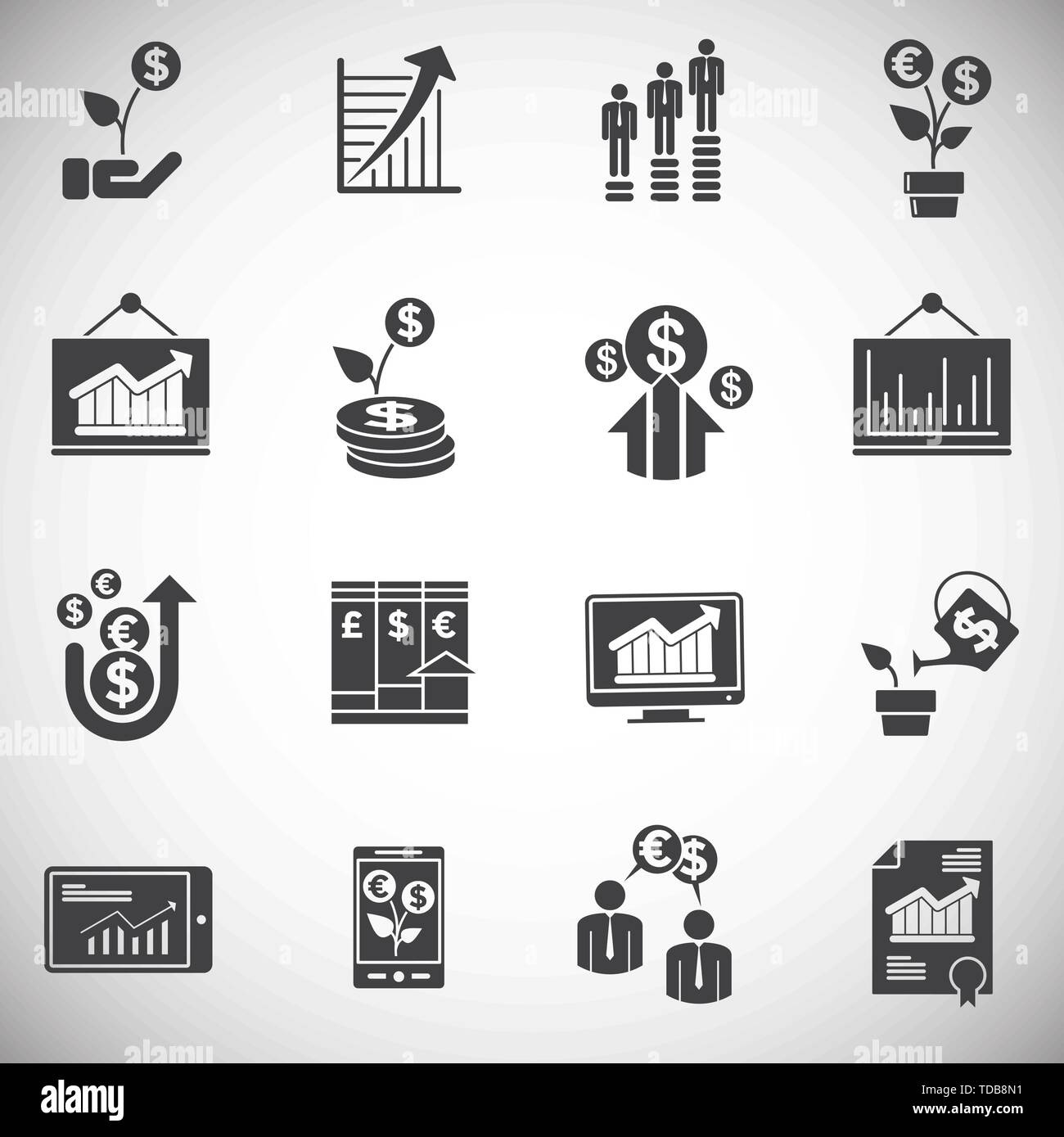 Business related icons set on background for graphic and web design ...