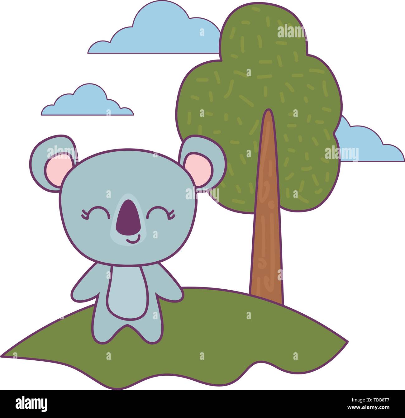 cute koala animal in landscape vector illustration design Stock Vector ...