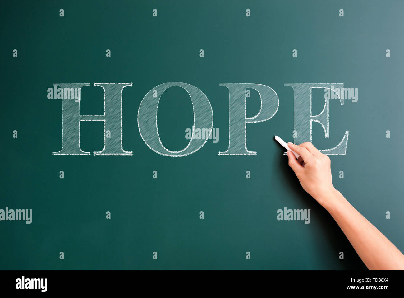 writing hope on blackboard Stock Photo - Alamy