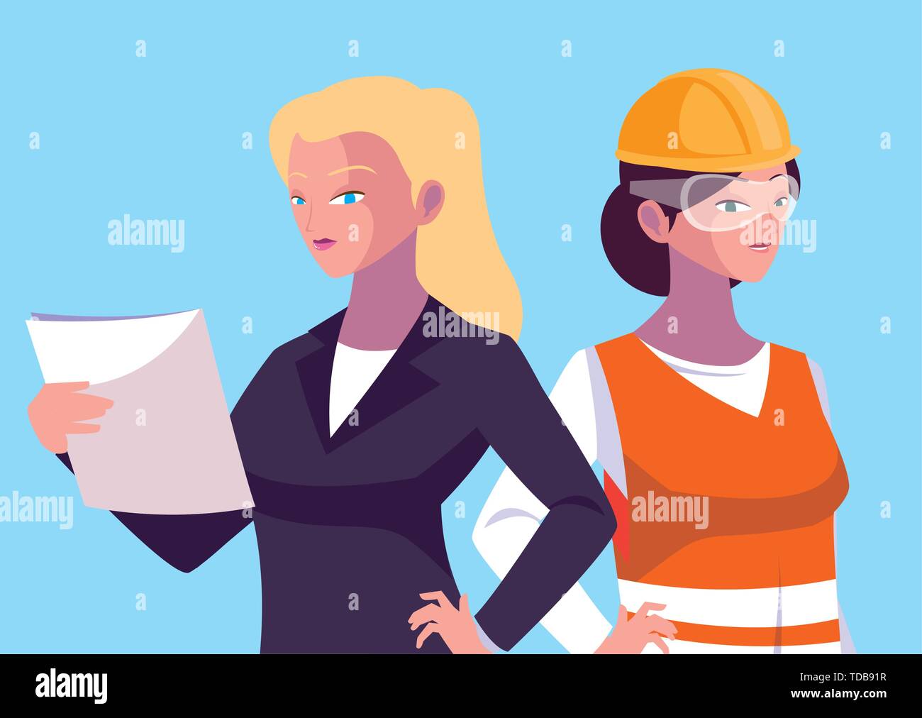 Women engineer design, Worker profession industry construction ...