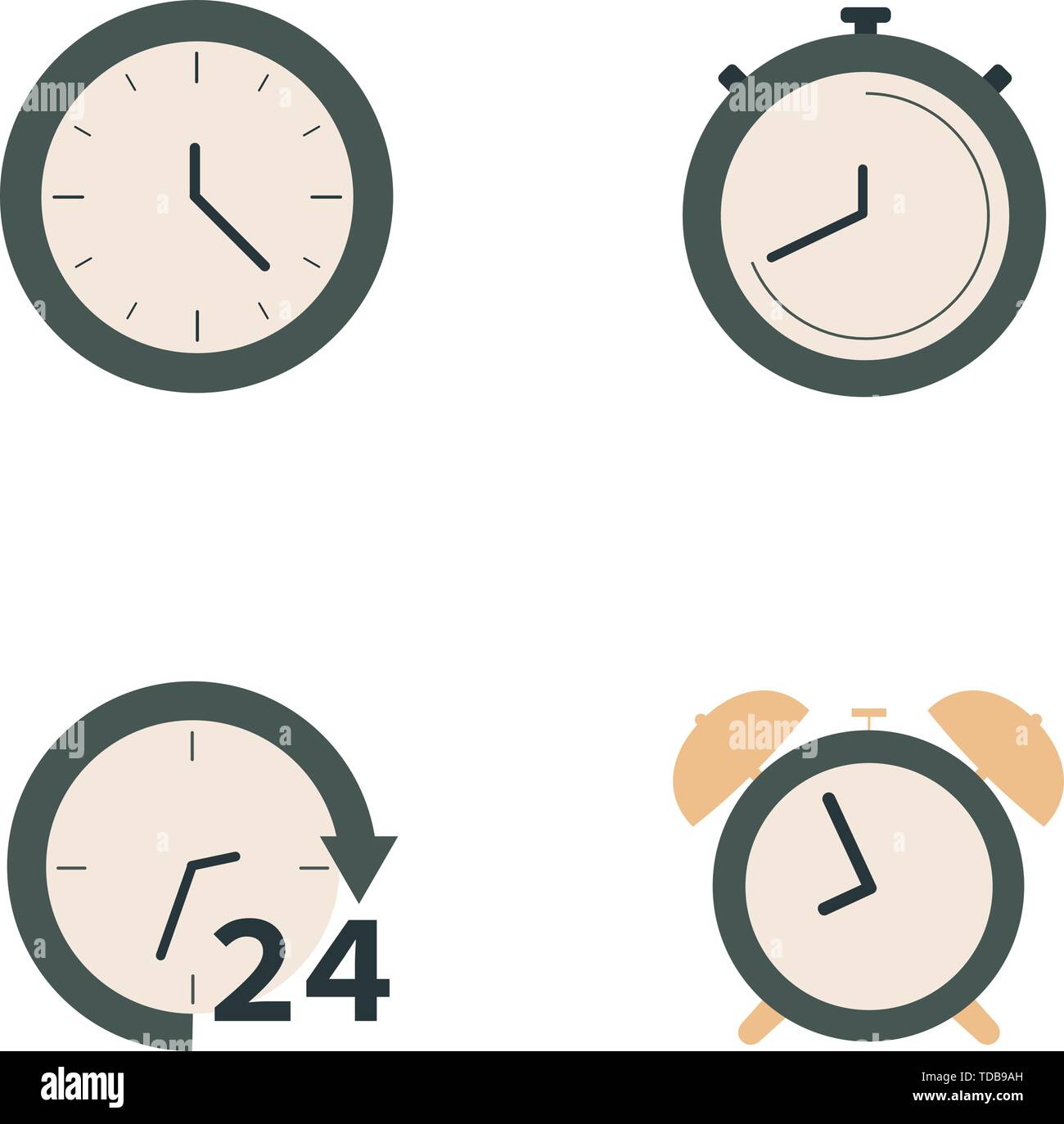 Icon set of clocks to show deadlines, time, and delay Stock Vector ...