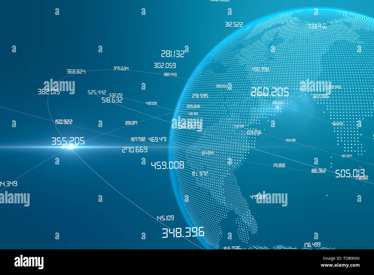 Three-dimensional rendering, global big data concept Stock Photo - Alamy