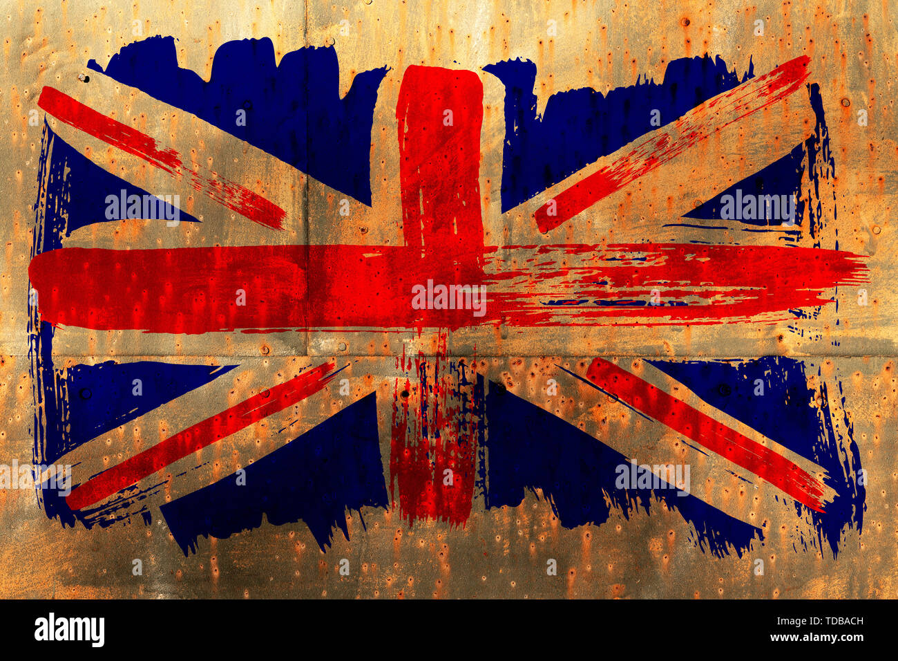 background from old British flag in grunge style Stock Photo - Alamy