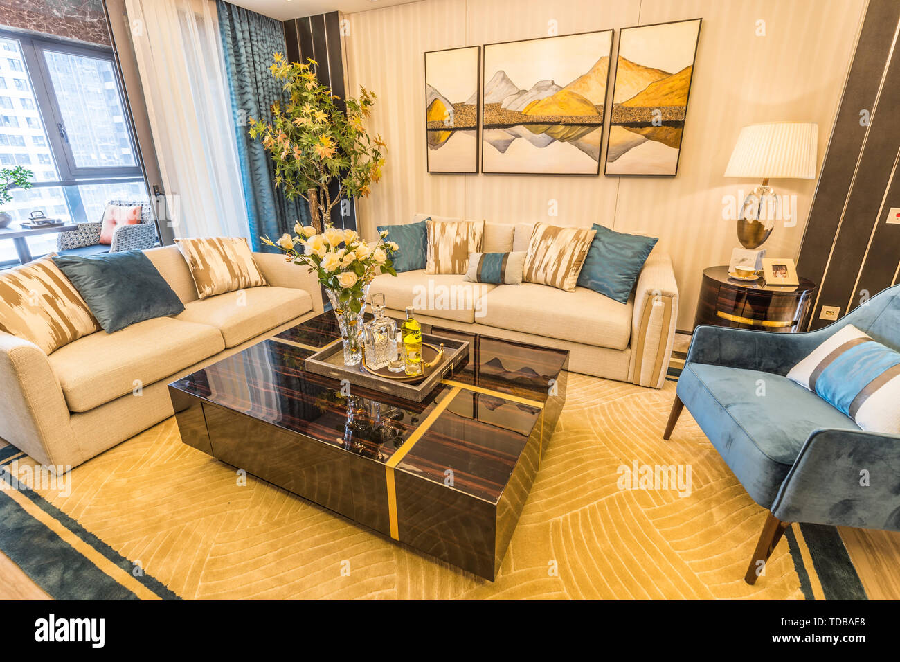 Interior of the model room Stock Photo - Alamy