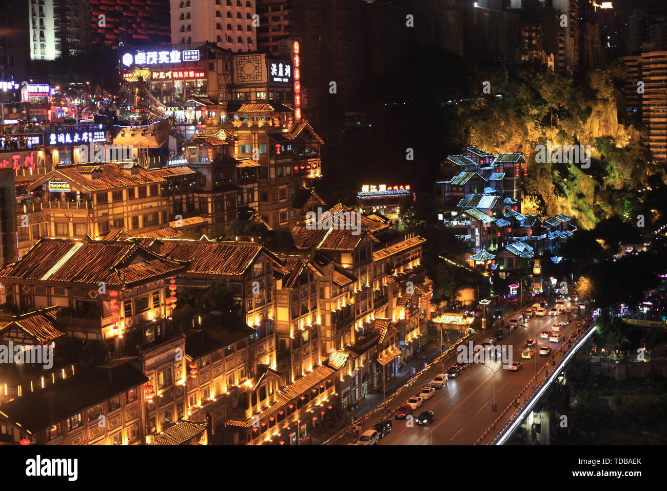 Hongya Cave, night Stock Photo - Alamy