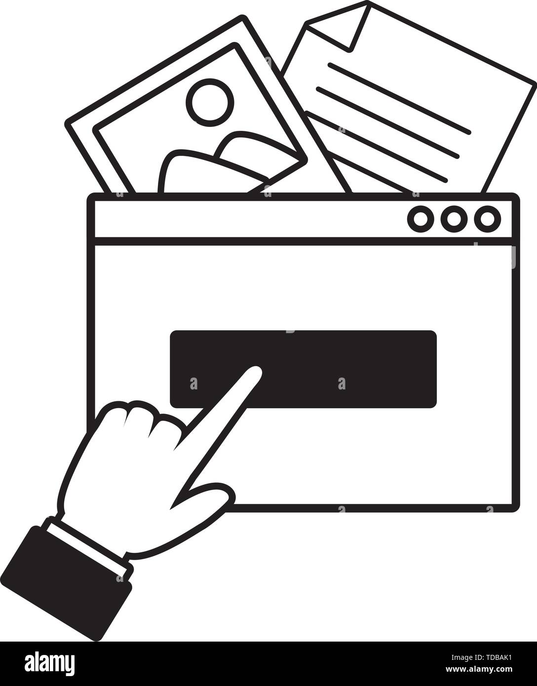 Cursor hand envelope email hi-res stock photography and images - Alamy