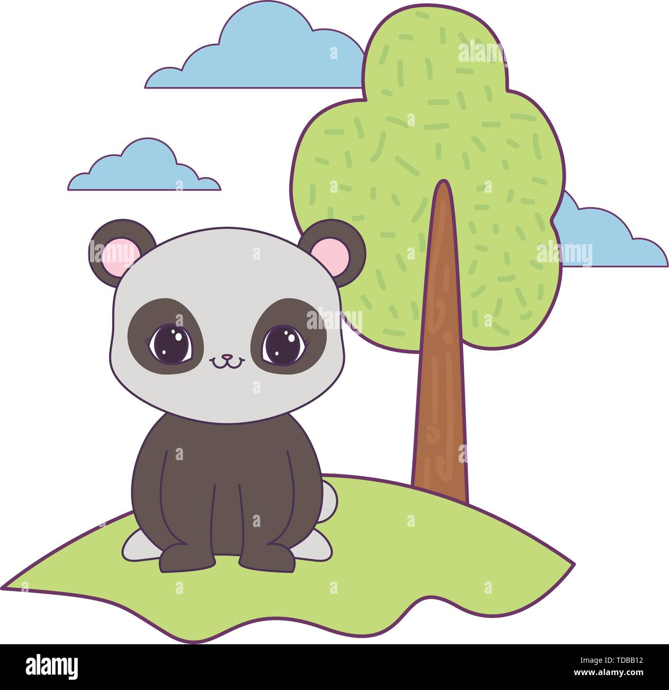 panda bear animal in landscape vector illustration design Stock Vector ...