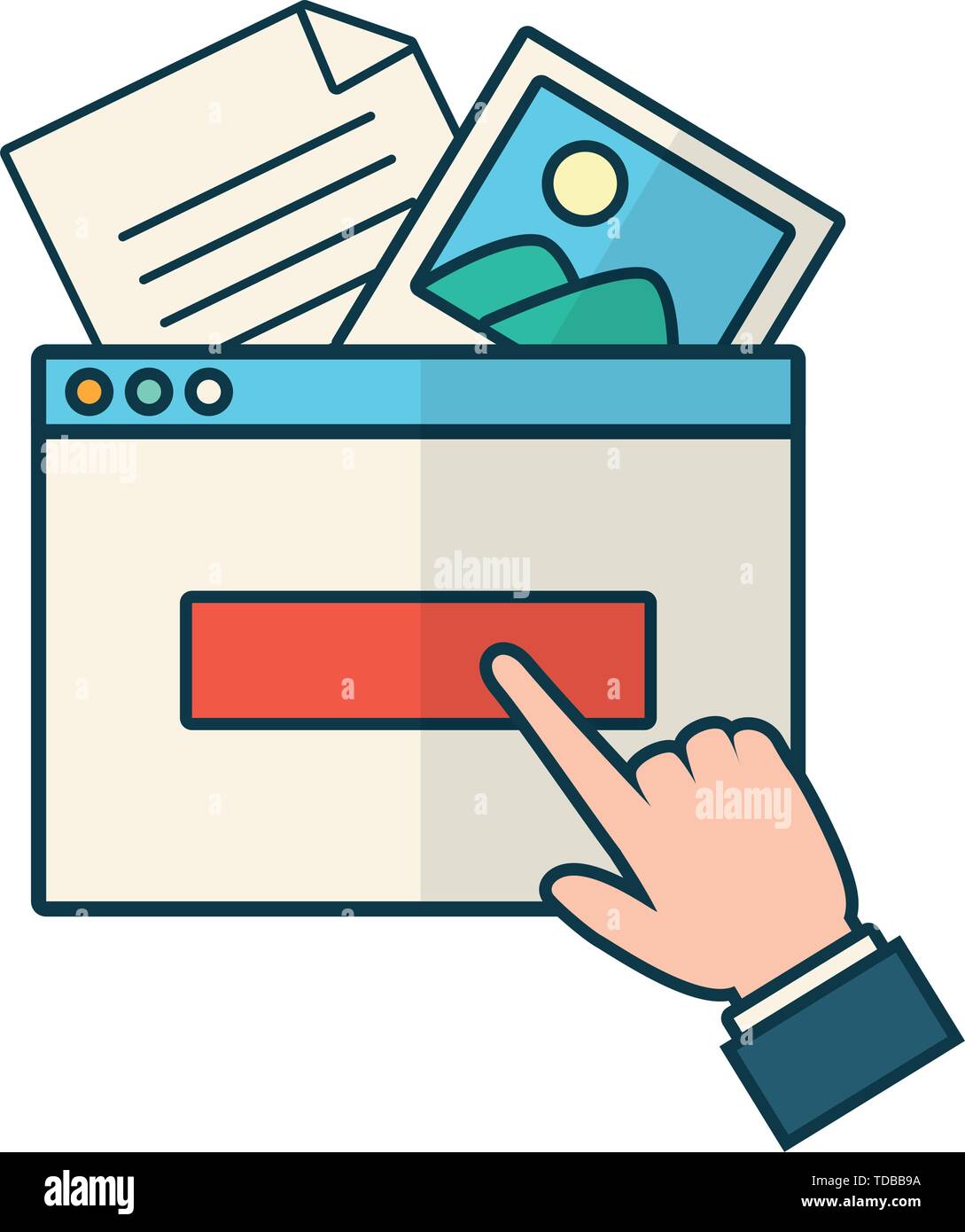 Cursor hand envelope email Stock Vector Images - Alamy