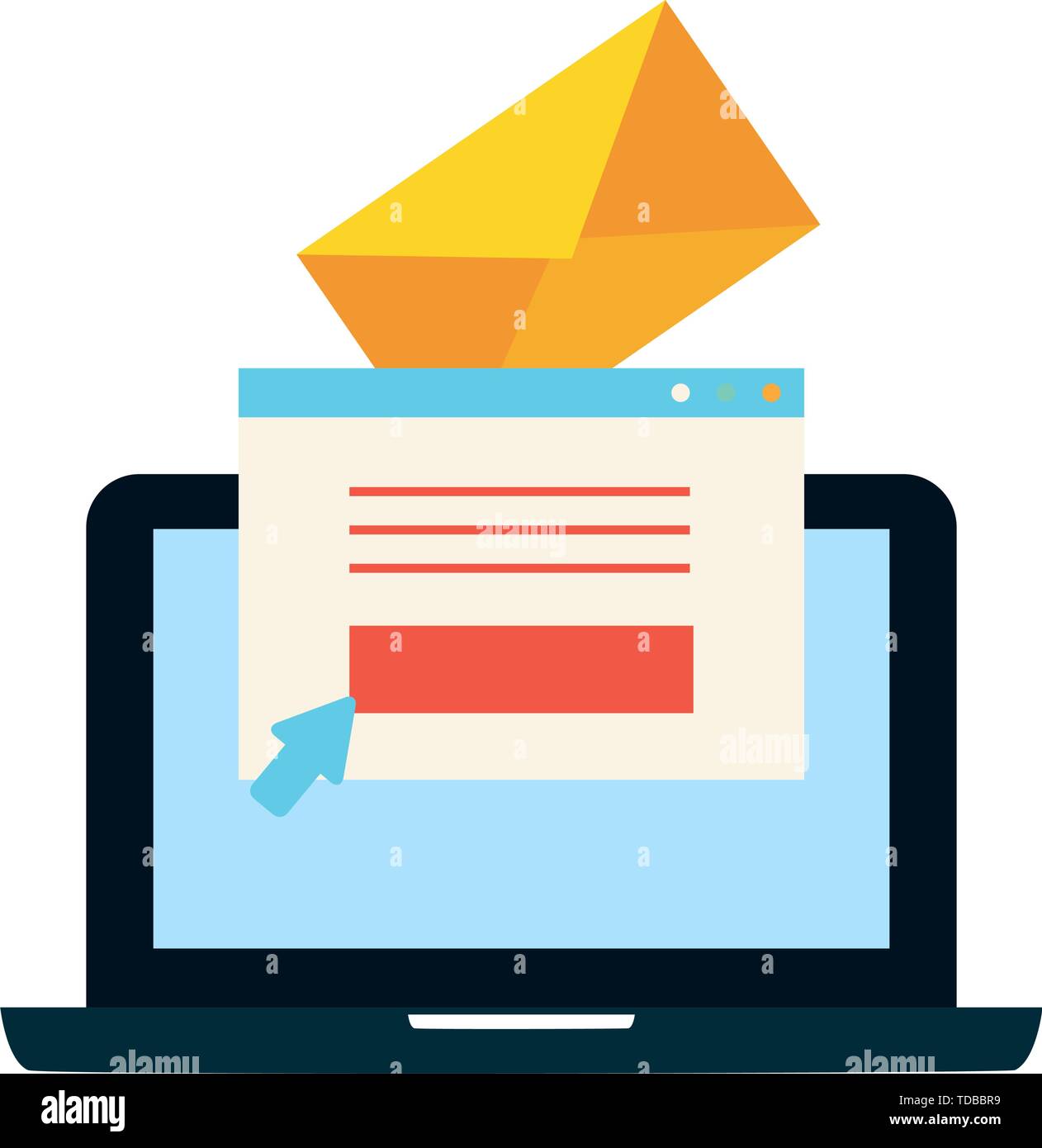 Using email computer screen Stock Vector Images - Alamy