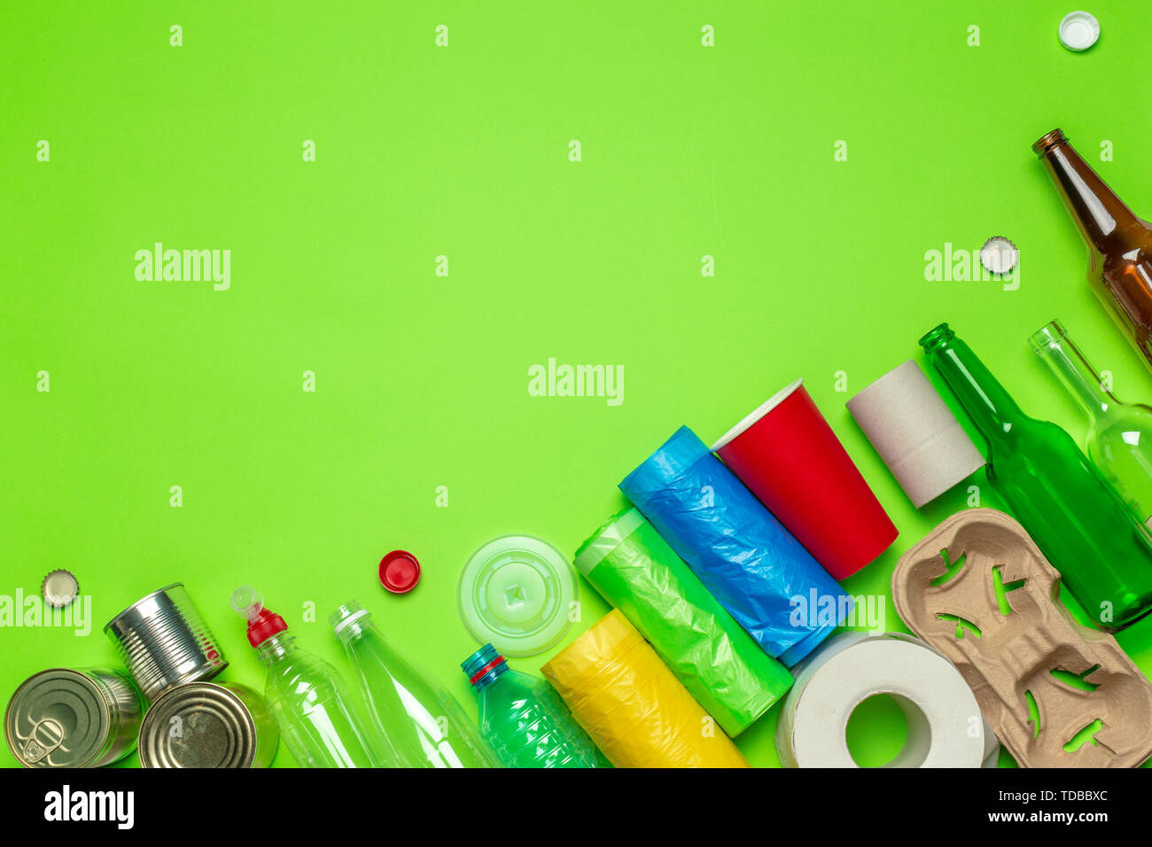 waste materials paper, plastic, polyethylene Stock Photo - Alamy