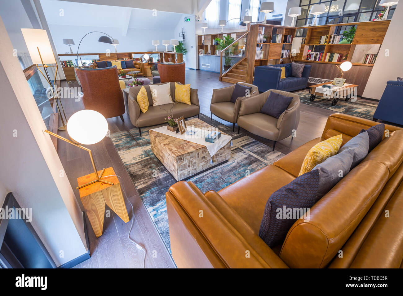 Design of interior design space of model room in modern living room ...