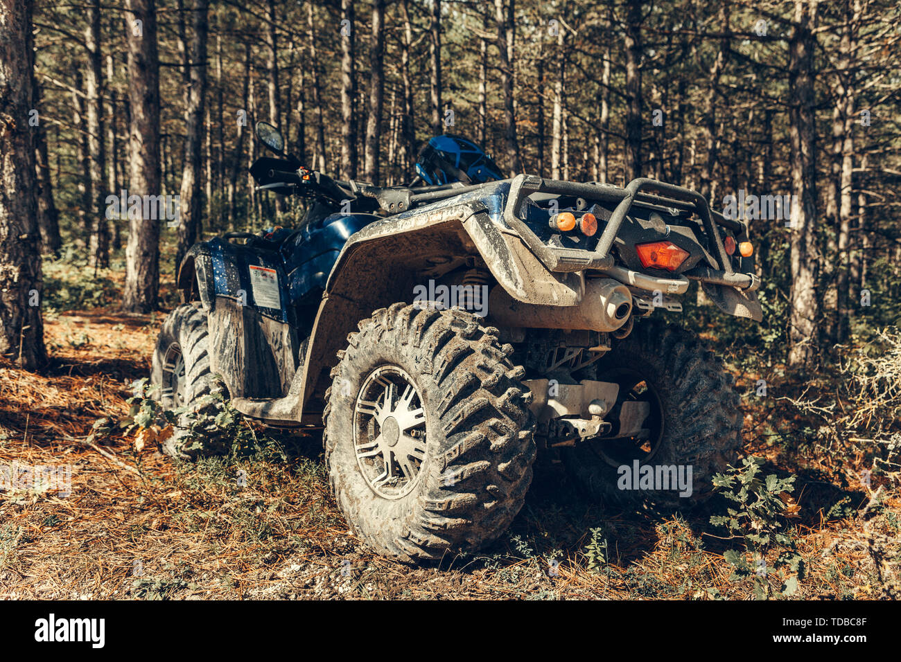 Close-up tail view of ATV quad bike Stock Photo - Alamy