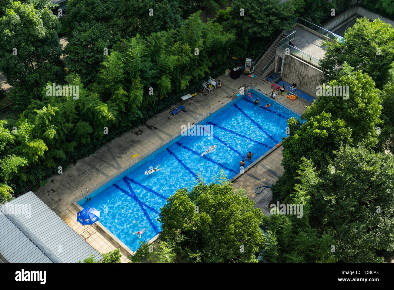 High-end neighborhood pool Stock Photo - Alamy