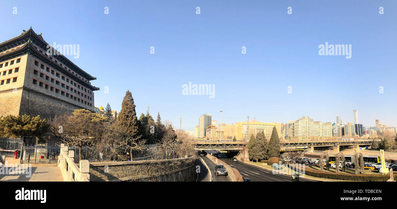 Beijing Ming city wall site park corner tower second ring China Zun ...