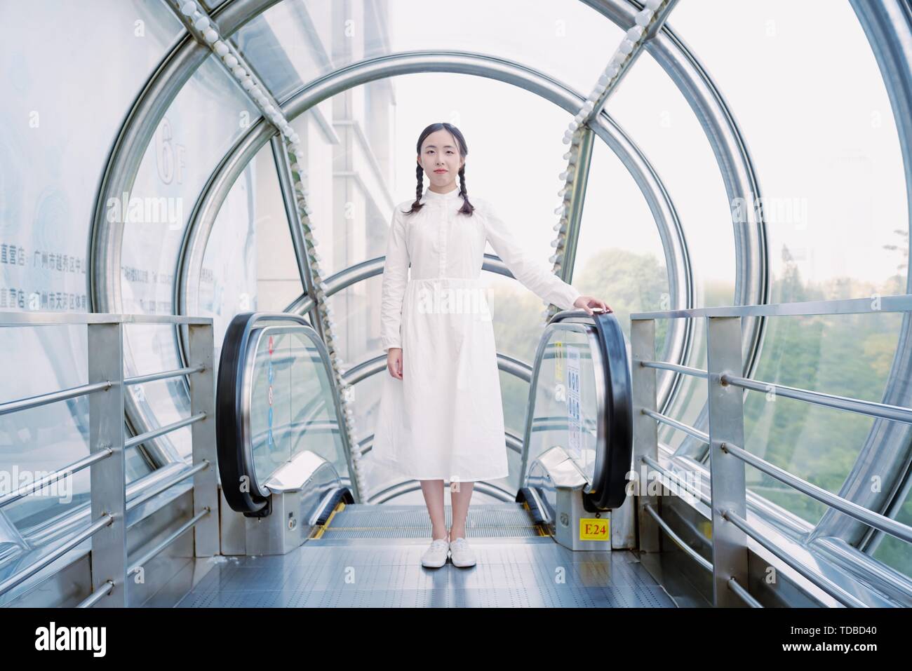 Time machine freehand girl portrait Stock Photo - Alamy