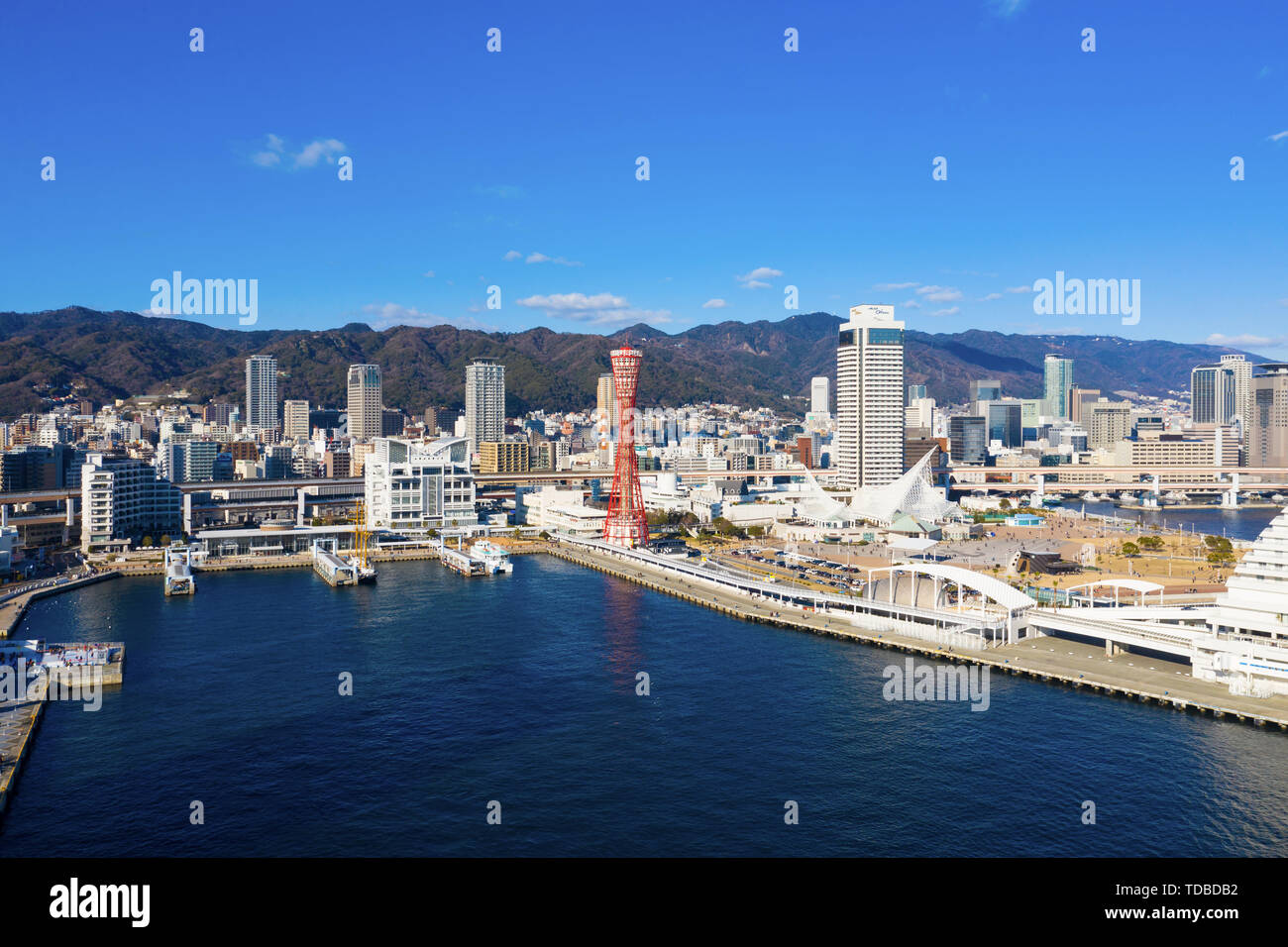 Aerial view downtown kobe waterfront hi-res stock photography and ...