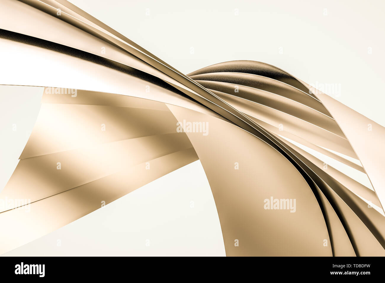 Three-dimensional rendering, gold metal curved surface background Stock ...